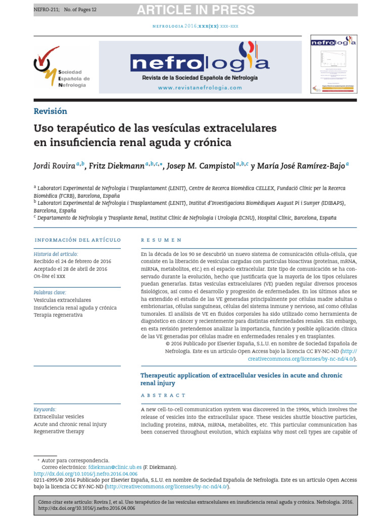 EVs en IRA e IRC | PDF | Membrana celular | Micro Rna
