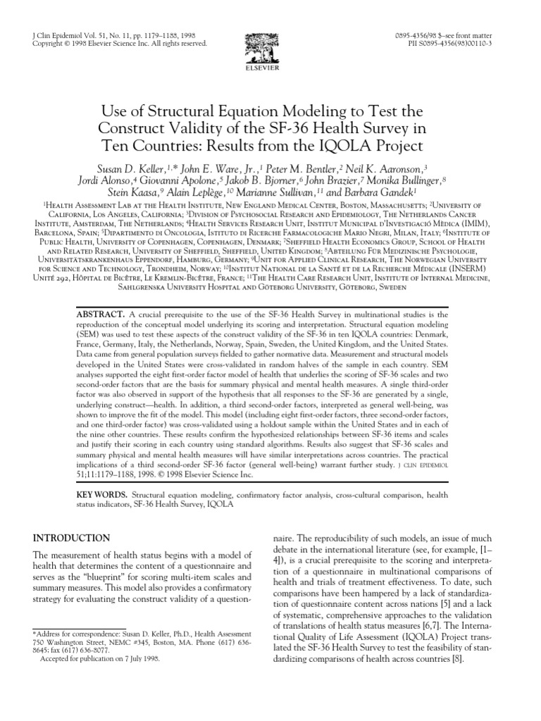 002 - Keller, Et Al (1998) - Use of Structural Equation Modeling To ...