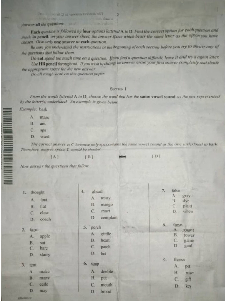 Waec 2025 Test of Oral Questions | PDF