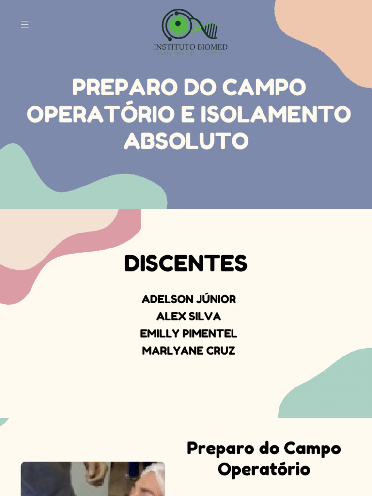 Preparo Do Campo Operatório e Isolamento Absoluto _250523_210327 | PDF | Boca | Saliva