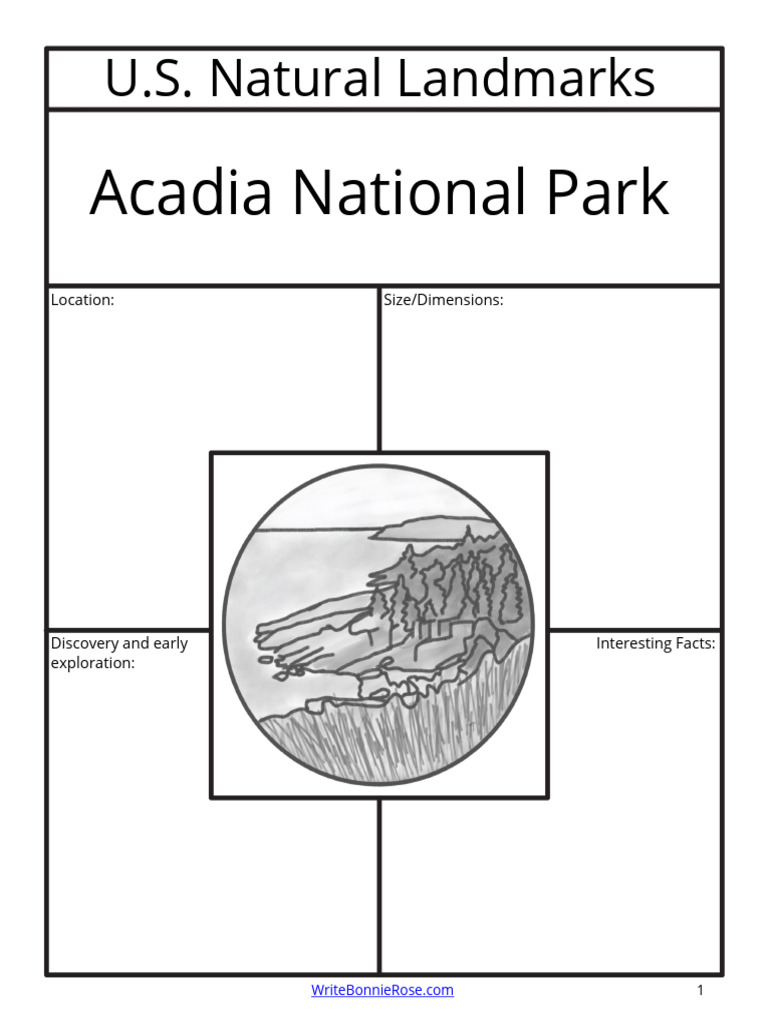 US Natural Landmarks Notebooking | PDF