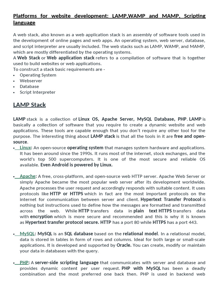Platforms For Website Development | PDF | World Wide Web | Internet & Web