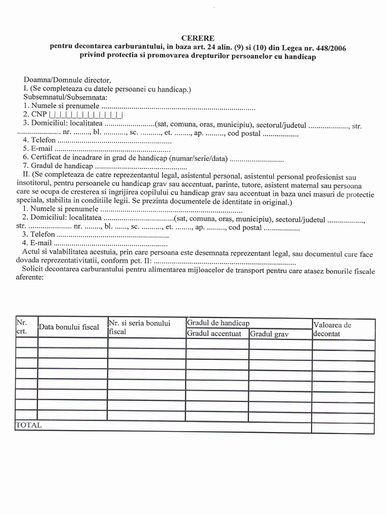 13 - Cerere Pentru Decontarea Carburantului | PDF
