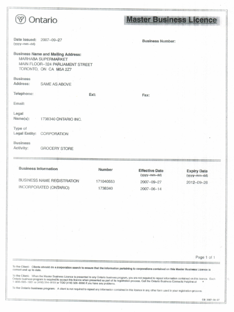 P7 Master License Corporation Info | PDF
