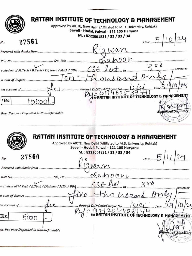 Fees Slip 20K | PDF