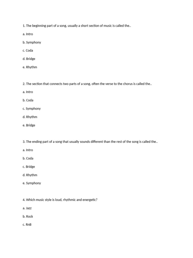 Song Structure and Elements Explained | PDF | Song Structure | Songs