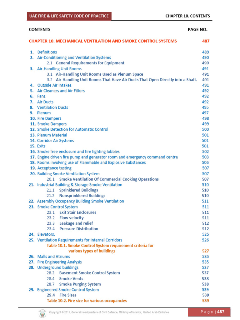 Pages From Uae Fire and Life Safety Code of Practice - Without Links ...