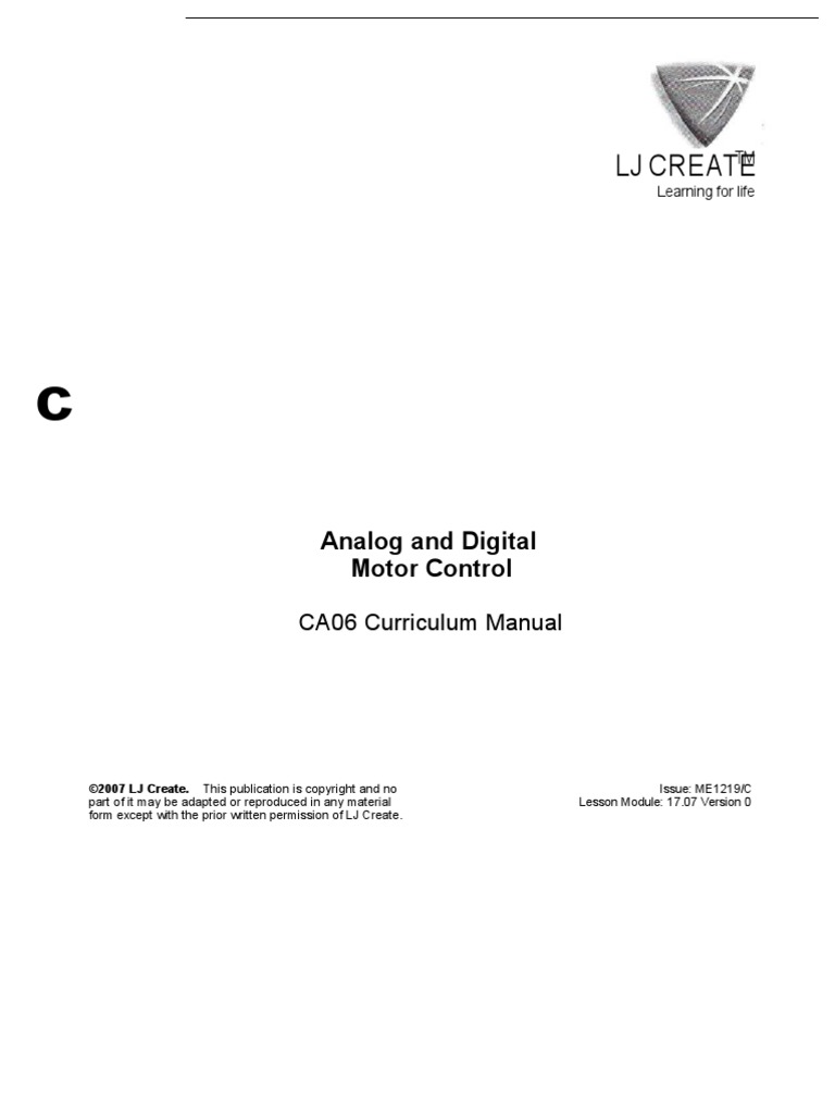 LJ Create: Analog and Digital Motor Control | PDF | Servomechanism ...