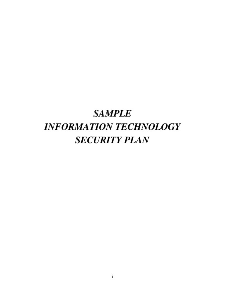 Sample Information Technology Security Plan | PDF | Key (Cryptography ...