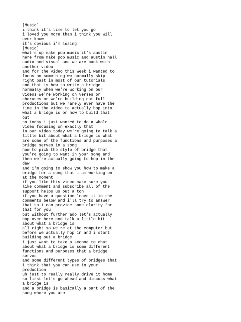 (English (Auto-Generated) ) How To Write A Captivating Bridge - Make ...