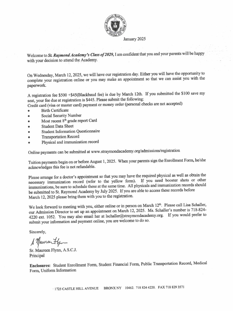 Revised Registration Packet 2025 | PDF