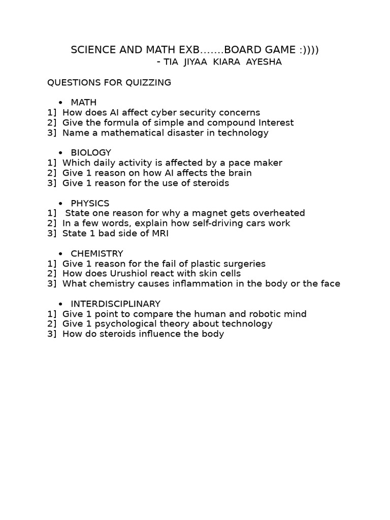 Science and Math Exb | PDF