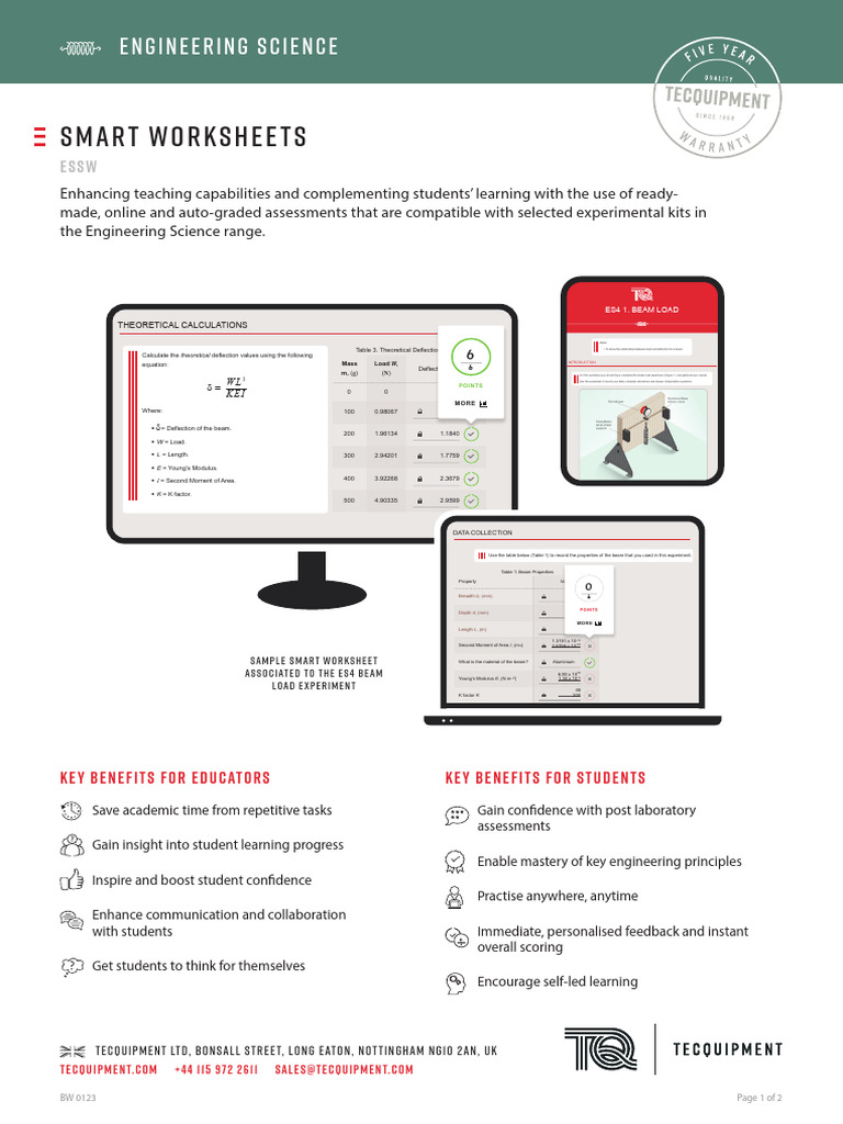 ESSW Smart Worksheets Datasheet | PDF | Beam (Structure) | Mechanics