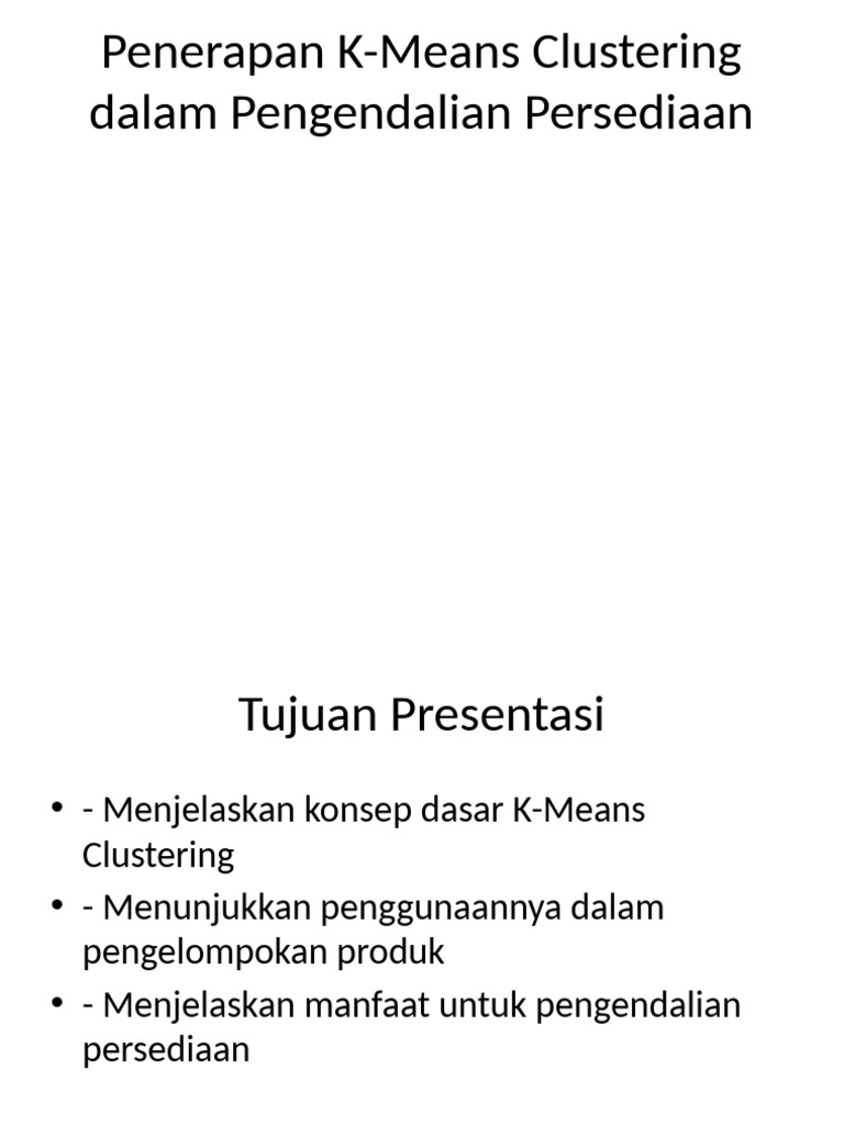 KMeans Pengendalian Persediaan Dengan Grafik Dan Kode | PDF