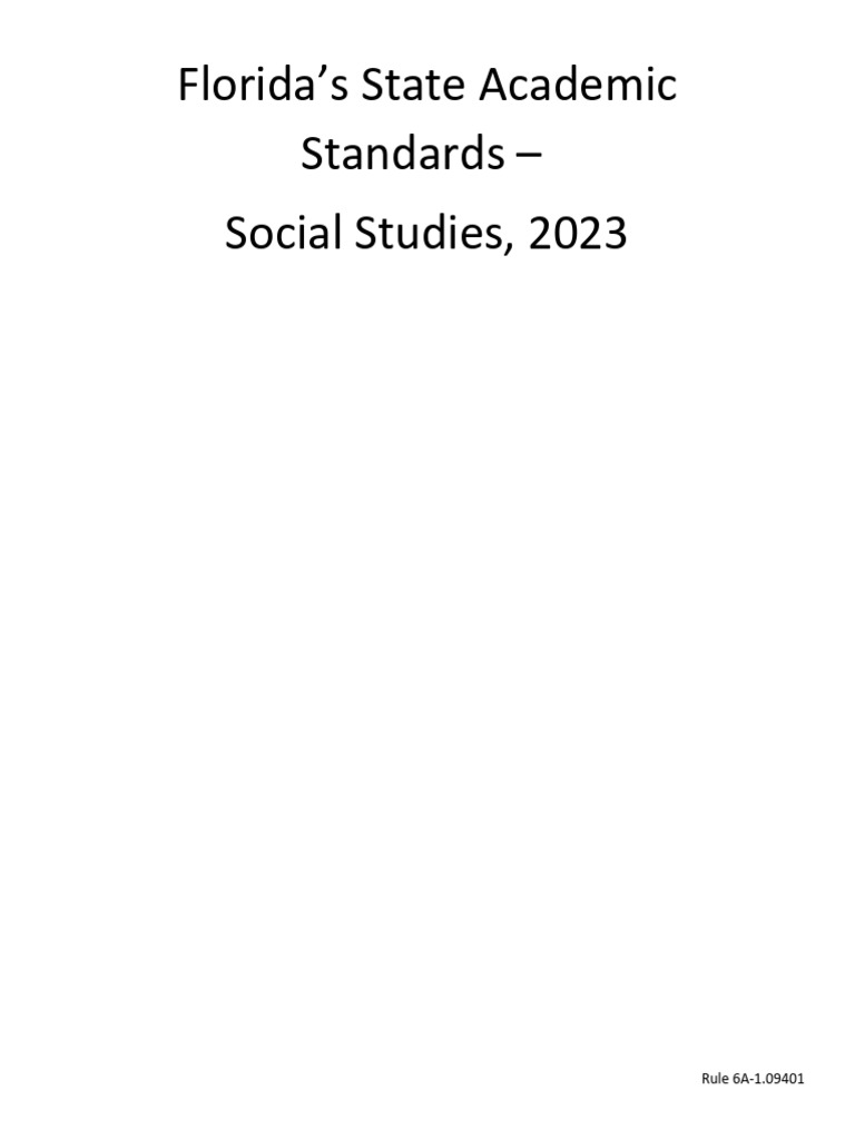 Florida Social Studies Standards 2023 | PDF | Pledge Of Allegiance ...