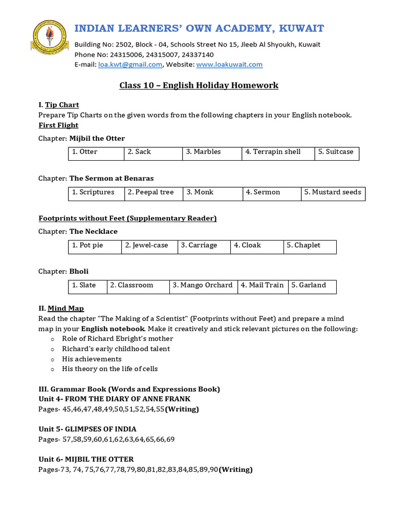 Class 10 Holiday Homework Guide | PDF | Artificial Intelligence ...