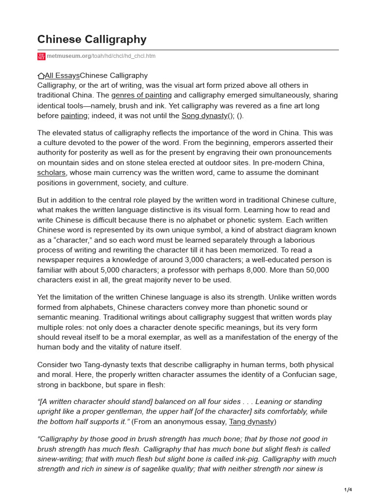 Chinese Calligraphy | PDF | Chinese Characters | Calligraphy