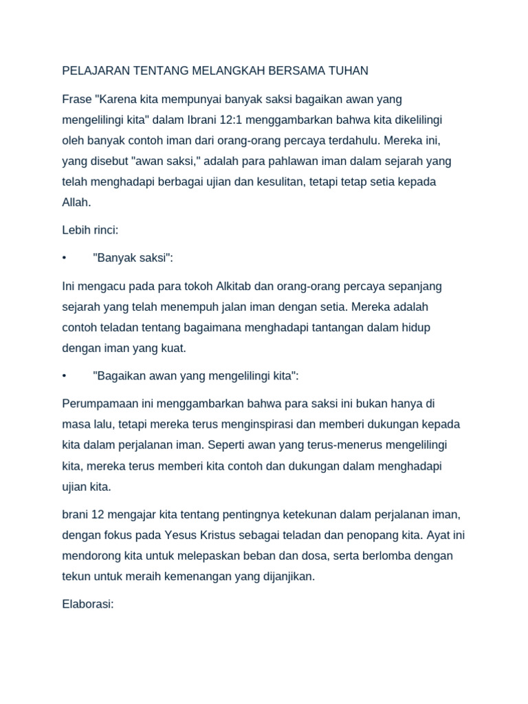 Melangkah Bersama Tuhan | PDF
