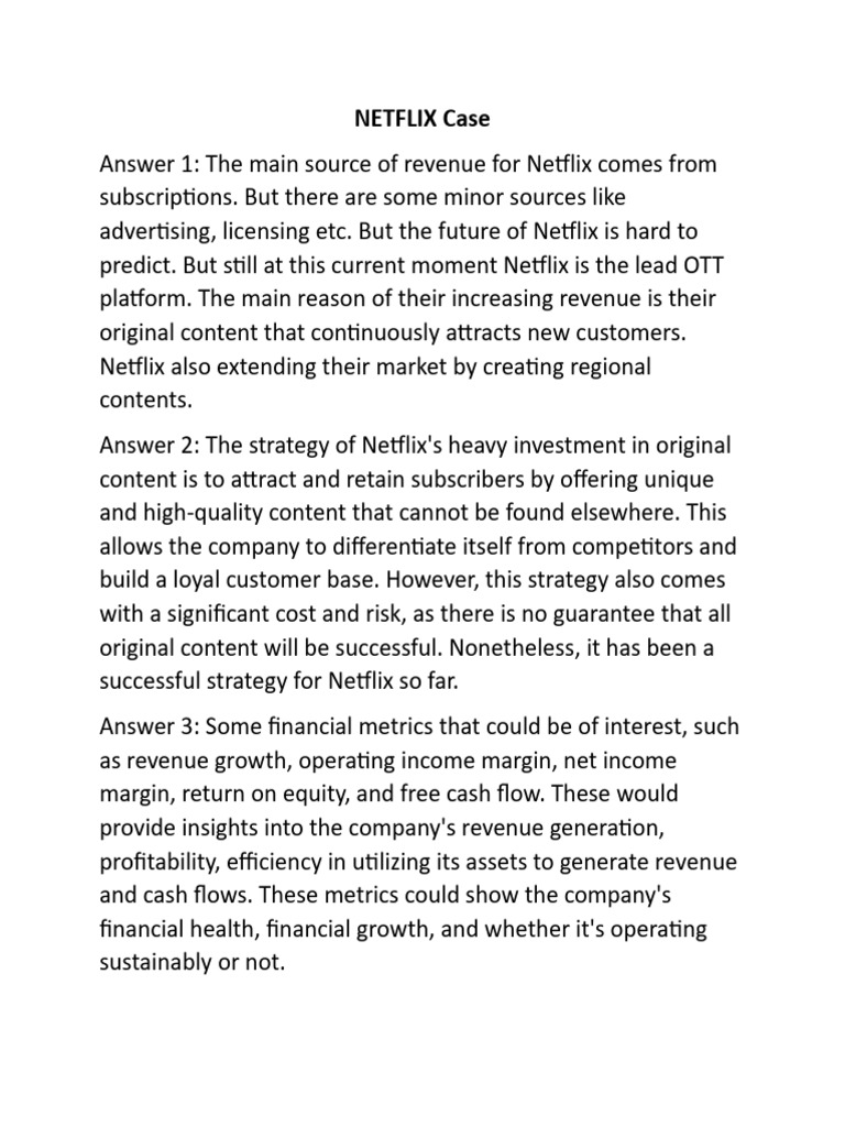 Netflix's Original Content Strategy | PDF