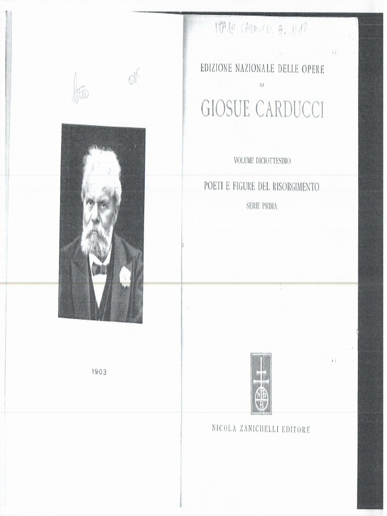 G. CARDUCCI, Poeti e Figure Del Risorgimento | PDF