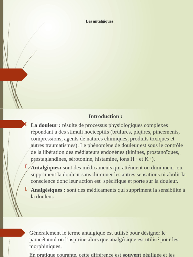 Classification des antalgiques médicaux | PDF | Antalgique | Aspirine