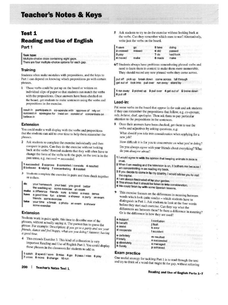 FCE Booklet Pre Fce KEY 2025 | PDF