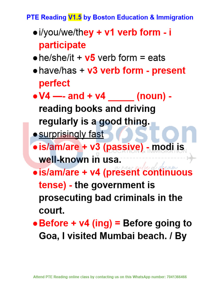 PTE Collocations V1.5 by Boston Education and Immigration - Watermark ...