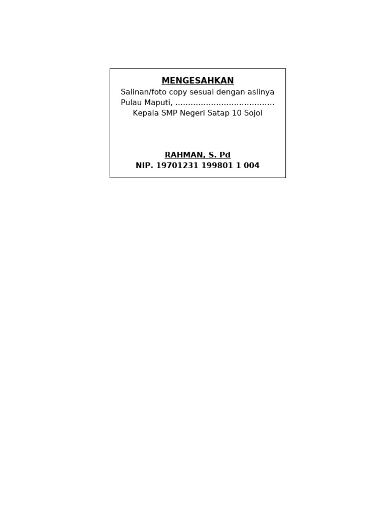 Cap Legis Sekolah Format | PDF