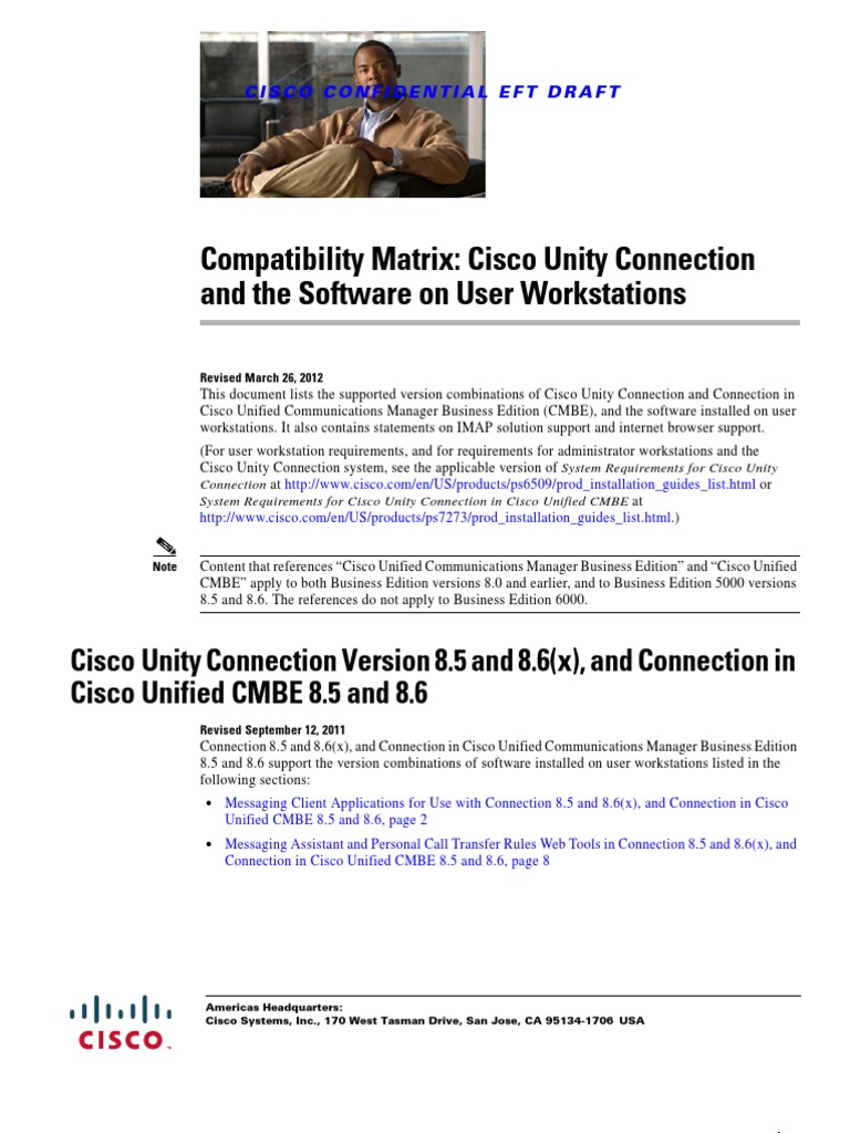 Compatibility Matrix: Cisco Unity Connection and The Software On User Workstations | Download ...