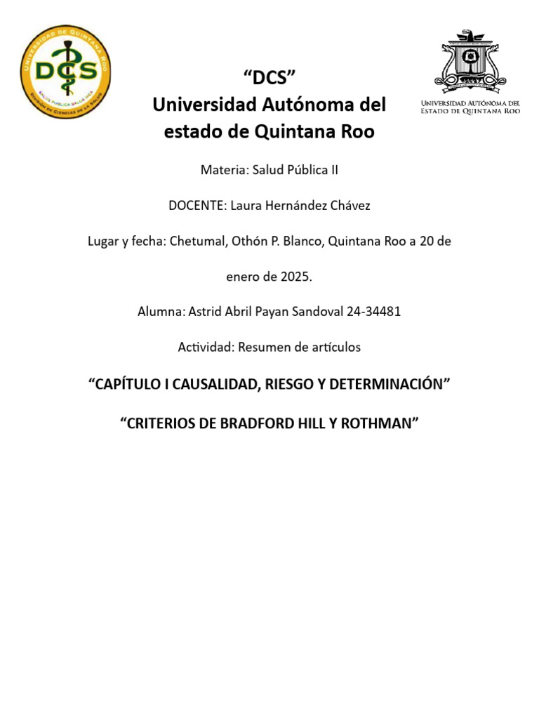 Resumen CAUSALIDAD, RIESGO Y DETERMINACIÓN, y | PDF | Probabilidad ...