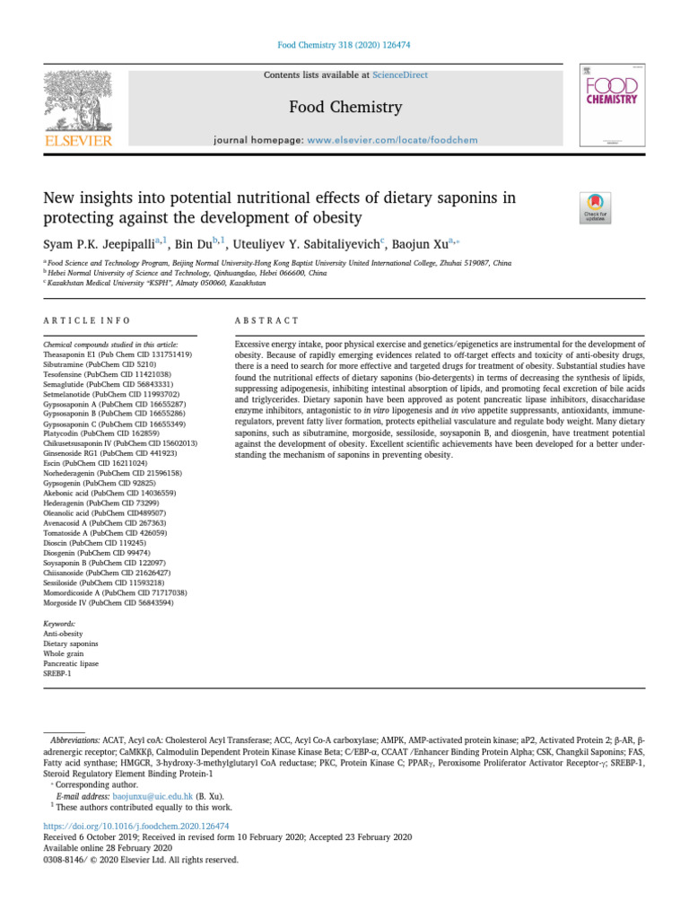 New Insights Into Potential Nutritional Effects of Dietary Saponins in ...