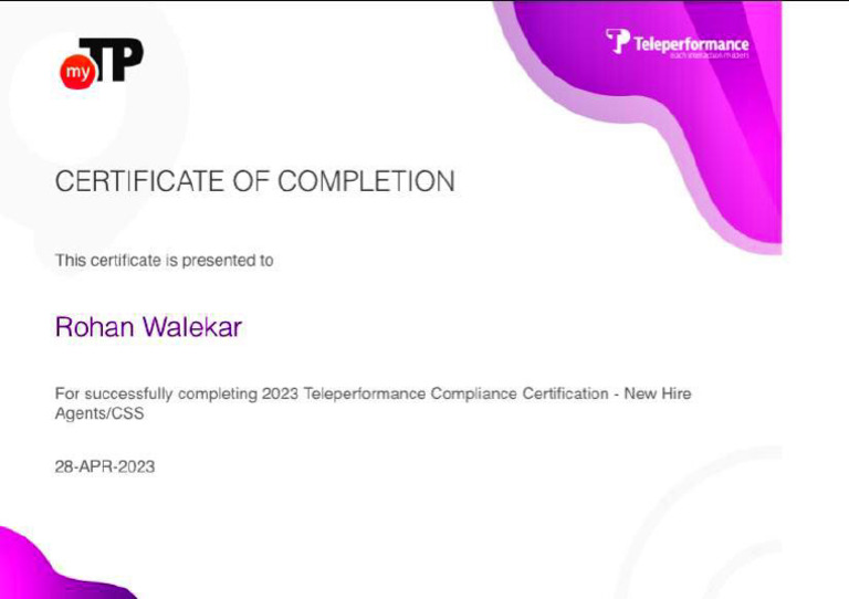 2023 Teleperformance Compliance Certification - New Hire | PDF