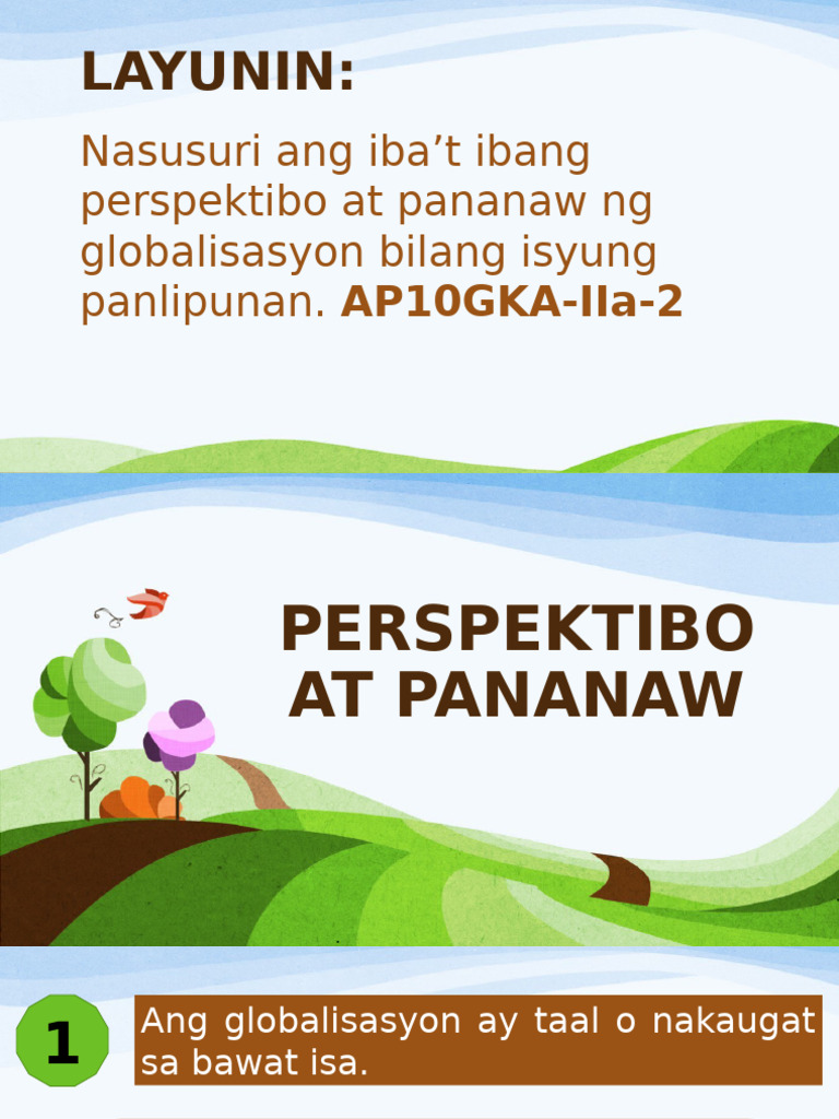 Globalisasyon Perspektibo at Pananaw | PDF