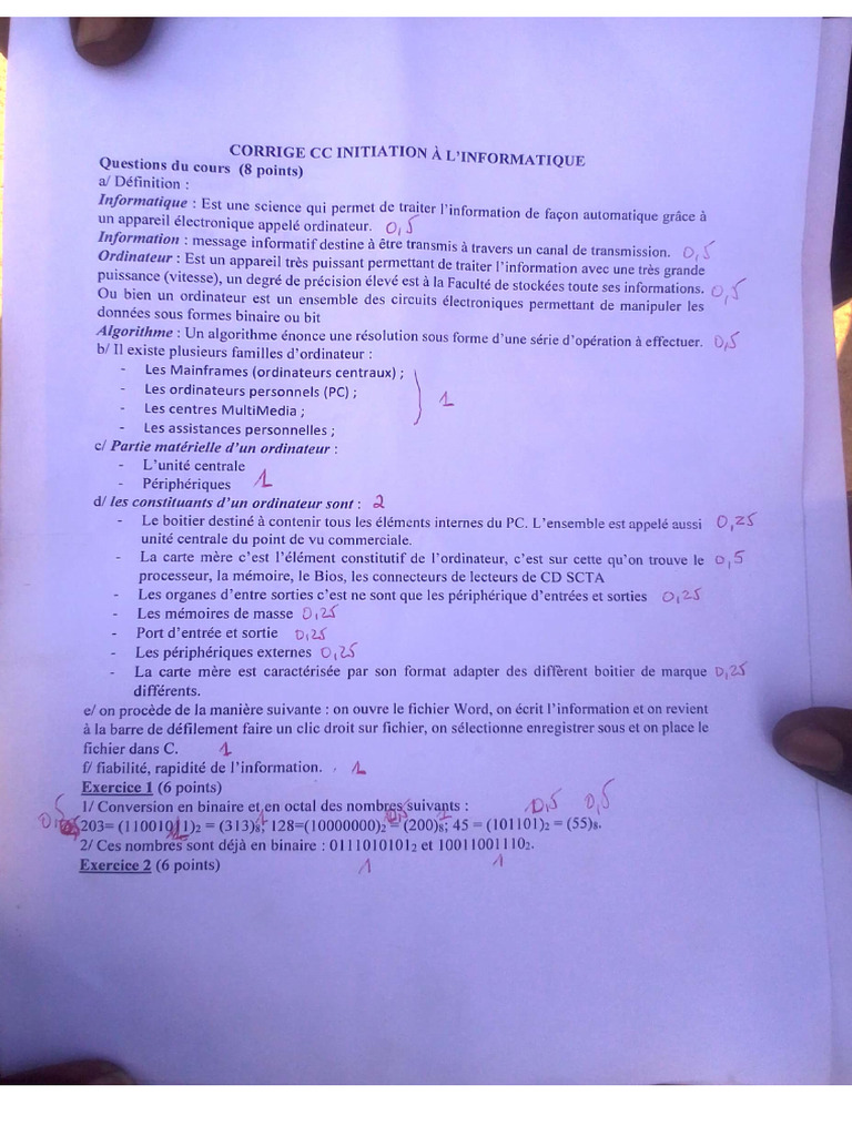 Correction Informatique | PDF