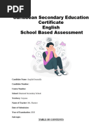English SBA: Plan and Presentation Guide | PDF | Rubric (Academic ...
