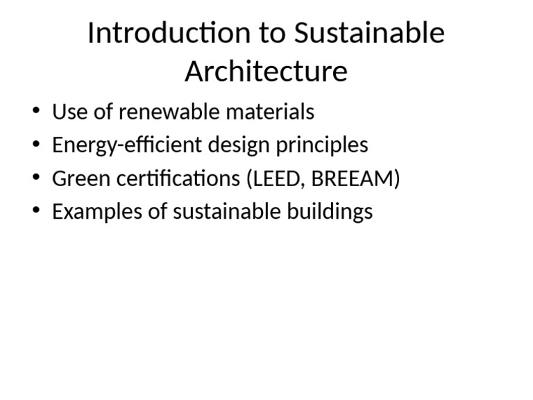 Sustainable Architecture | PDF