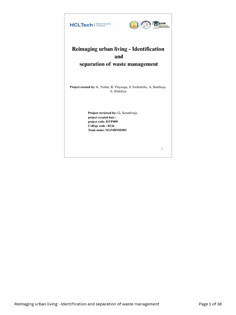 Identification&separation of Waste Management | PDF