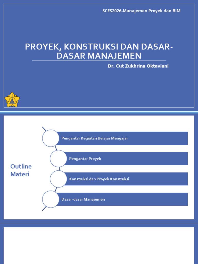 Minggu -1 Pengantar Manajemen Proyek (Konstruksi) | PDF