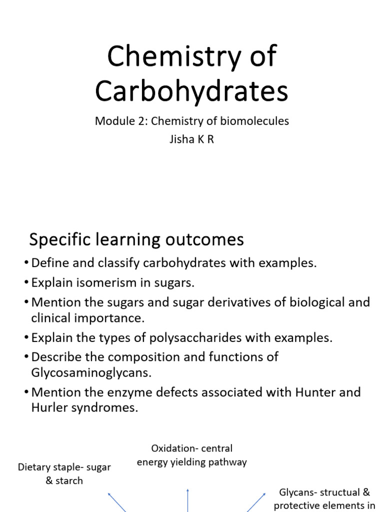 Chemistry of Carbohydrates | PDF | Carbohydrates | Glucose
