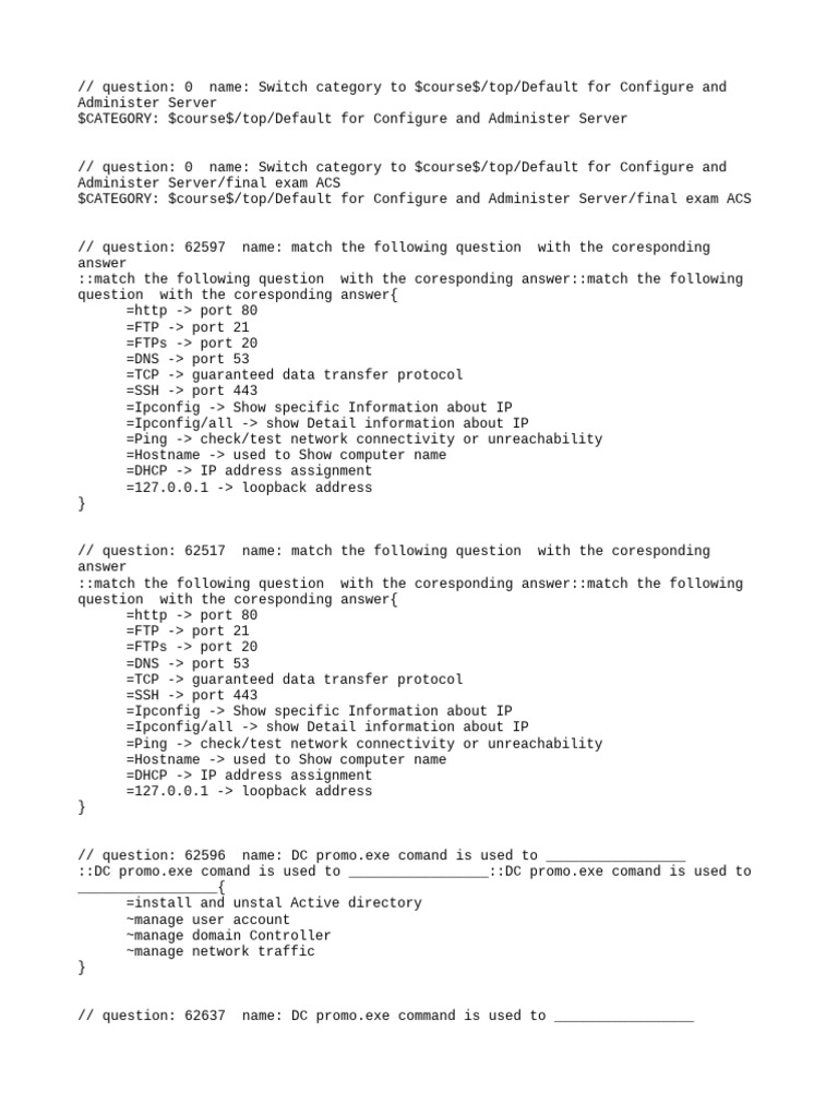 Questions-Configure and Administer Server-Final Exam ACS-20250529-0729 | PDF | Active Directory ...