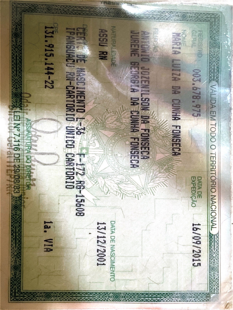 identidade trás | PDF