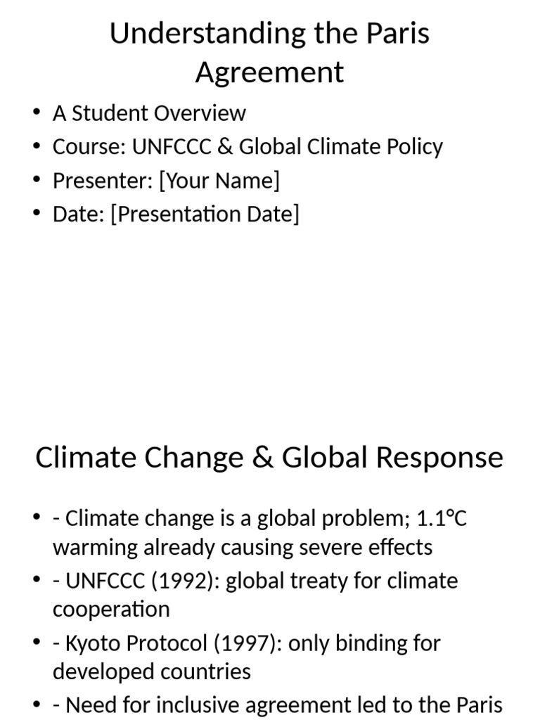 Overview of the Paris Agreement | PDF