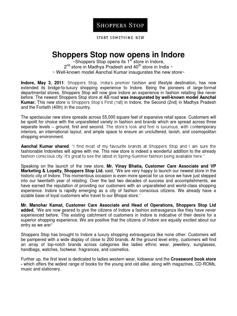 Shopper Stop | PDF | Retail Companies | Retail