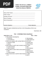 Tally Exam Question Paper 2025 | PDF | Debits And Credits | Balance Sheet