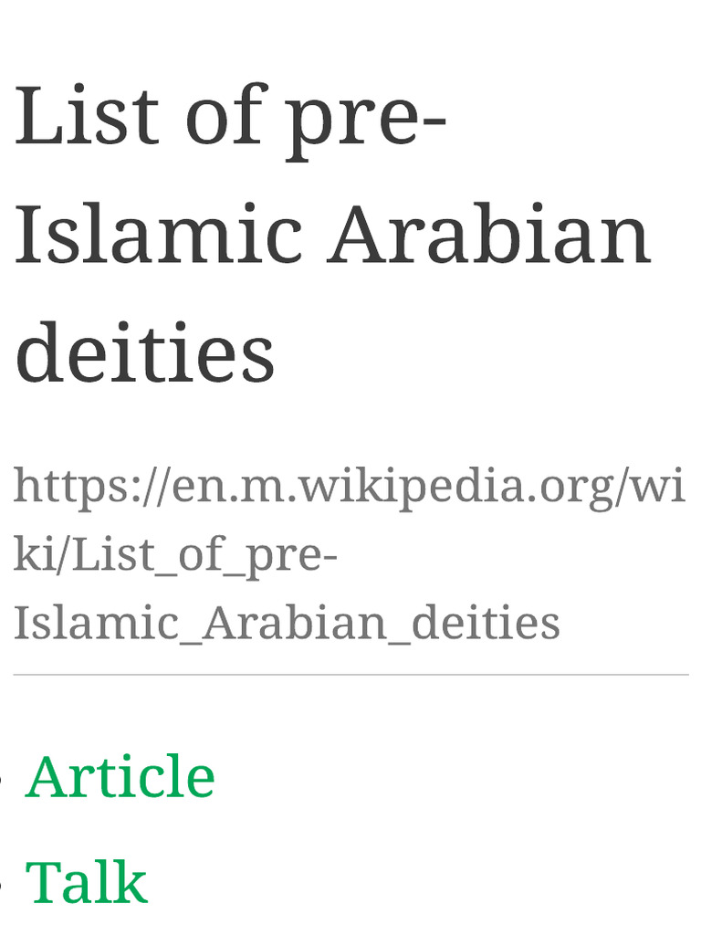 List of Pre-Islamic Arabian Deities - Wikipedia+.p | PDF | Ancient ...