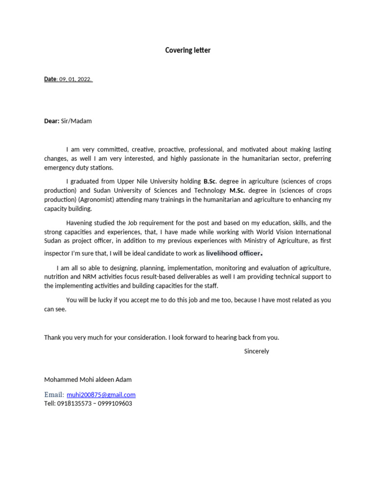 Covering Letter | PDF
