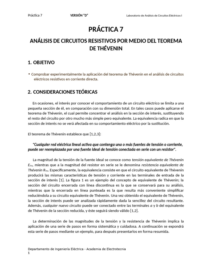 Análisis de Circuitos: Teorema de Thévenin | PDF | Red eléctrica ...