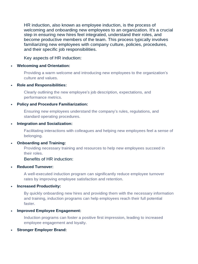 HR Induction1 | PDF