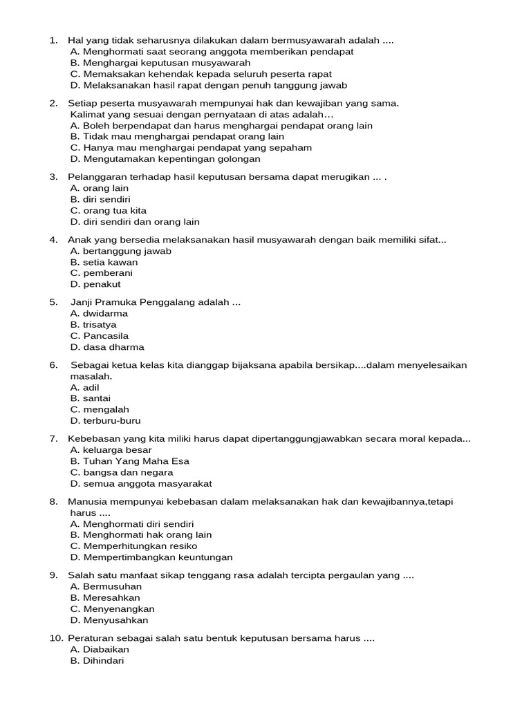 Latihan Soal PPKN | PDF