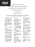 Lista de Cognados Perfectos en Inglés y Español | PDF